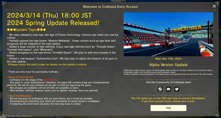 Craftopia Seamless World Spring 2024 Update Released - Fantasy Role ...